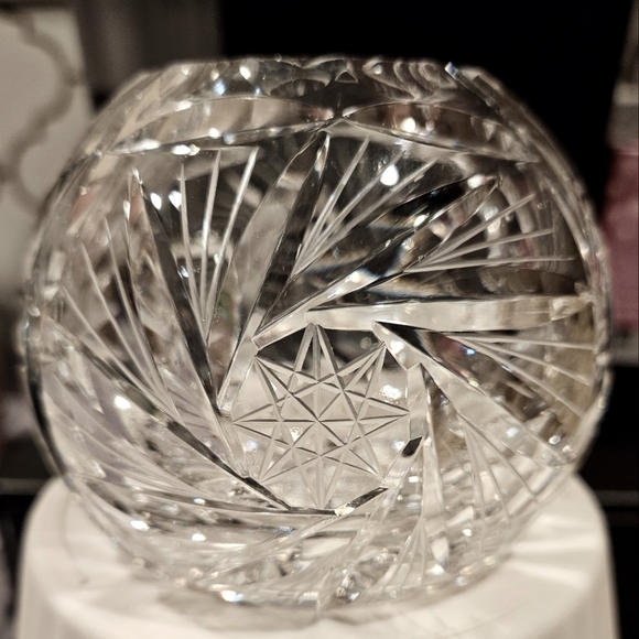 Accents | Vtg Crystal Pinwheel Star Rose Bowl | Poshmark